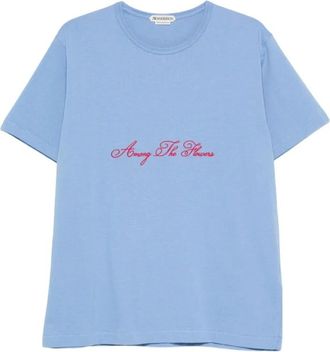 J.W.Anderson Homme, Tops, Bleu, Taille: M Logo Embroidery T-Shirt