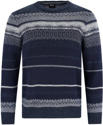 Hajo Rundhalspullover Jacquard-Pullover Made in Italy