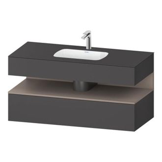 Duravit Qatego Einbauwaschtisch mit Konsolenwaschtischunterbau, - Duravit