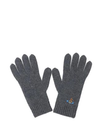 Vivienne Westwood gants &agrave; appliqu&eacute; Orb - Gris