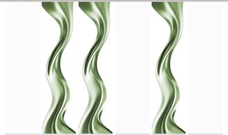 Home Wohnideen Schiebegardine Oakley, Seidenoptik 245x60 cm, Wellenmotiv, mit Zubehör, Farbe:grün, Größe:245 x 60 cm, Anzahl:6er Set (3X, 3X)