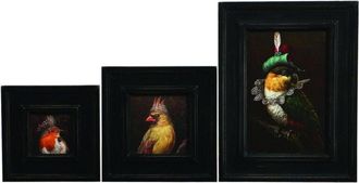 Décoration d'Autrefois Tableau huiles anthropo (set de 3) - Bois - Multicolore - Interiors