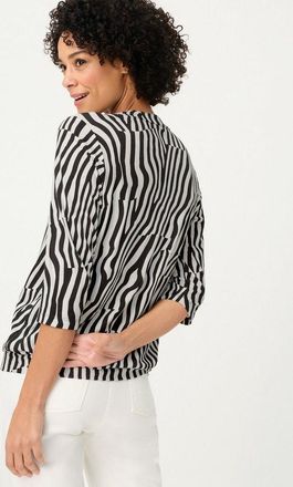 Olsen T-Shirt mit Allover-Dessin und Tunika-Ausschnitt