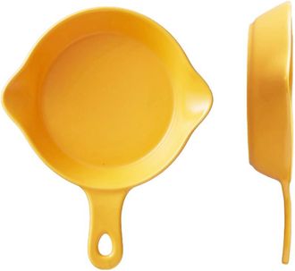 Pretyzoom 2st Blechpfanne Steakpfanne Franz&ouml;sisch Obstschalen Aus Porzellan Teller Mit Griff Servieren Backbleche F&uuml;r Die K&uuml;che Salat Muffin Backen Backform Fr&uuml;