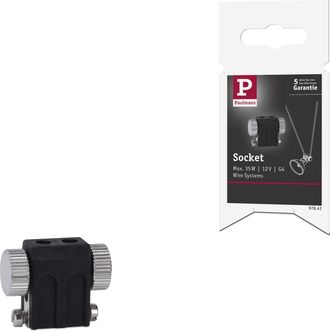 Paulmann 97841 Seilsystem Seil-Zubeh&ouml;r Lampenhalter Erg&auml;nzung f&uuml;r Seilsysstem G4 Schwarz Zubeh&ouml;r Halogen Seilsysteme 12V