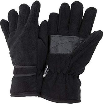 Floso Gants thermiques en polaire Thinsulate - Homme (M/L) (Noir)