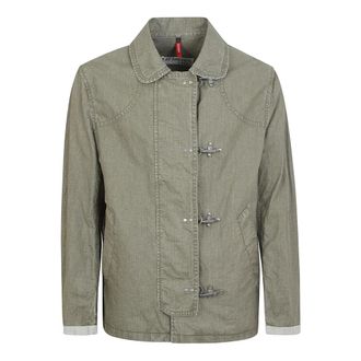 Fay Giubbotto in lino cerato - - Jackets - Herren - Gr&uuml;n - M