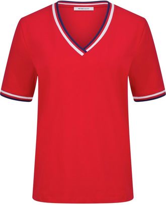 Peter Hahn T-Shirt V-Ausschnitt Peter Hahn rot