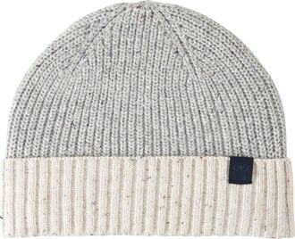Tom Tailor Herren 1049470 Beanie Mütze, 36946 - Grey Offwhite NEP Colorblock, Einheitsgröße EU