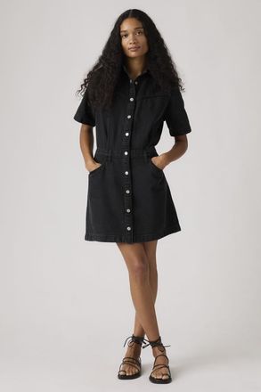Levi's Logan Westernkleid mit kurzen &Auml;rmeln - Damen - Schwarz / Schwarz