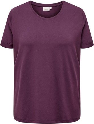 Only Carmakoma Kurzarmshirt CARMOSTER S/S FOLD UP TOP JRS NOOS Materialmix, regular fit