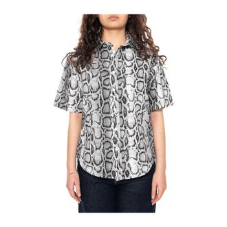 Carhartt Work in Progress W S/S Snake Camo Shirt - - Blouses & Shirts - Damen - Schwarzk - M