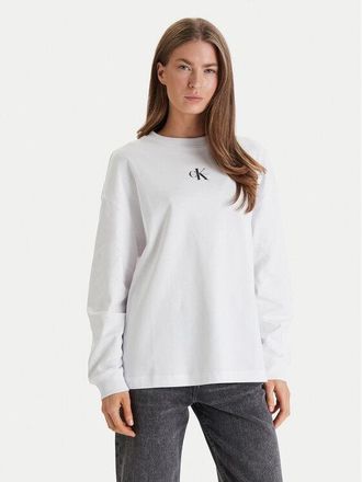 Calvin Klein Jeans Sweatshirt Monologo LV047E211G Wei&szlig; Oversize