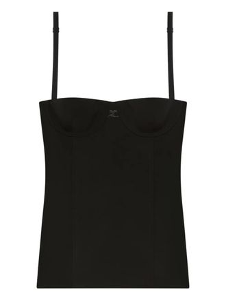 Courrèges haut bustier à fines bretelles - Noir