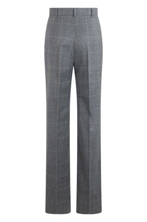 Max Mara High-Waisted Virgin Wool Trousers - Gray