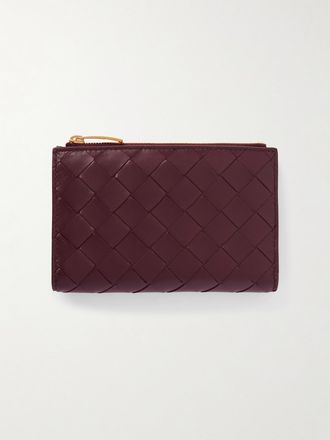 Bottega Veneta Portemonnaie Aus Intrecciato-leder - Gold