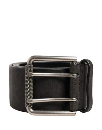 Dolce & Gabbana Men Black Classic Leather Metal Buckle Belt Calf