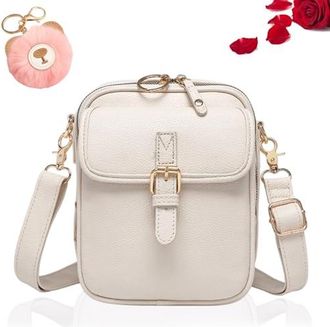 Generic Sac &agrave; bandouli&egrave;re, petit sac &agrave; bandouli&egrave;re vintage avec emplacements pour cartes, blanc, 16*7*20cm (6.3*2.75*7.87inches)