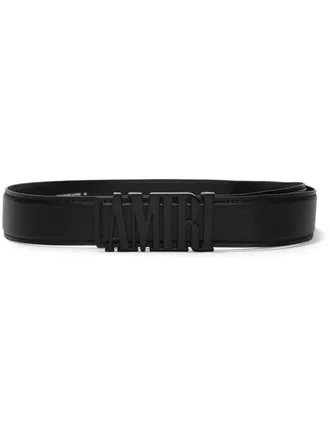 Amiri ceinture en cuir &agrave; logo - Noir