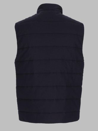 Fay Quilted Technical Jersey Vest - Blue