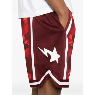 A Bathing Ape ABC Camo Mesh Shorts - Red
