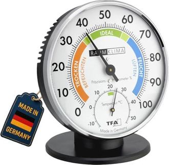 TFA Dostmann Pr&auml;zisions Thermo-Hygrometer, 45.2033, zur Raumklimakontrolle, analog, mit Komfortzonen, Kontrolle von Temperatur und Luftfeuchtigkeit, Luftfeuchtigke