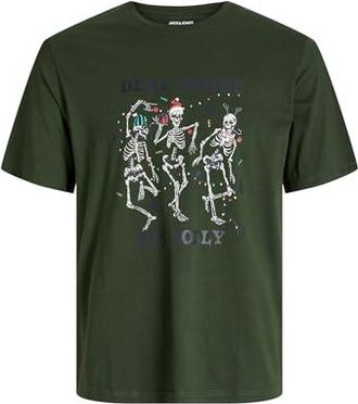 Jack & Jones Jjnoel Xmas Tee SS Crew Neck, Kaki, XXL