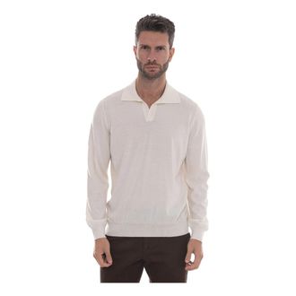 Gran Sasso Polo Shirt Lange &Auml;rmel - - Tops - Herren - Wei&szlig; - S