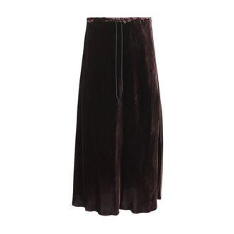 Forte_Forte Jupe Midi Pliss&eacute;e - Femme - Jupes - Brun - Taille: 34 FR