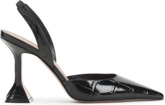 Amina Muaddi Femme, Chaussures, Noir, Taille: 38 1/2 EU Mules &agrave; Talon