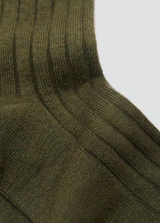 Mango Chaussettes laine m&eacute;lang&eacute;e maille c&ocirc;tel&eacute;e vert moyen - Femme - Taille unique - MANGO