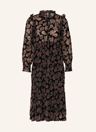 BA&SH Ba&Sh Samtkleid Roane Mit R&uuml;schen schwarz