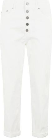 Dondup Femme, Pantalons, Blanc, Taille: W29 Pantalon Cropped en Coton Blanc