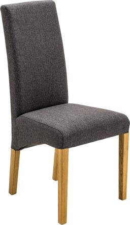 CARRYHOME Stuhl, Anthrazit, Eiche, Textil, Eiche, massiv, eckig, 47x102x57 cm, Beinauswahl, Stoffauswahl, Esszimmer, Stühle, Esszimmerstühle