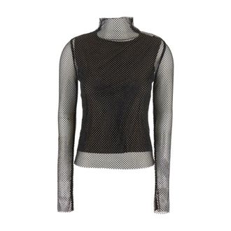 Sportmax Durchsichtiger Fischnetz Hoher Hals Pullover - - Knitwear - Damen - Schwarzk - S