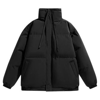 Generic Doudoune dhiver d&eacute;contract&eacute;e pour homme, coupe-vent, imperm&eacute;able et matelass&eacute;e, l&eacute;g&egrave;re et chaude, fermeture &eacute;clair, noire, taille L