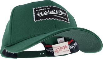 Mitchell & Ness Classic Red Raised Rubber Logo Snapback Baseballkappe Cap, Gr&uuml;n