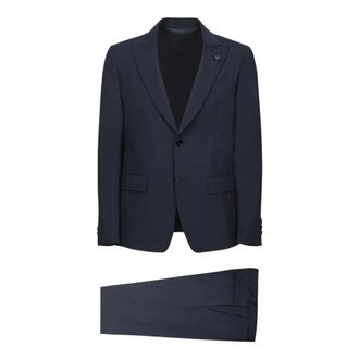 Lardini Eleganter Wollanzug mit Mikrotextur - - Suits - Herren - Blau - 3XL