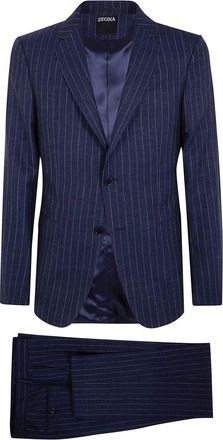 Ermenegildo Zegna Homme, Costumes, Bleu, Taille: 2XL Single Breasted Suits