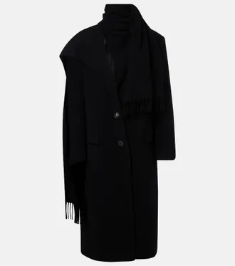 The Attico Manteau en laine et cachemire &agrave; &eacute;charpe