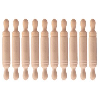 Hemoton 10 Stück Mini Rollen Nudelholz 5cm Mini Nudelhölzer zum Basteln kleine Teigroller aus Holz Miniatur Hausmöbel, Kochgeschirr Für Puppenstuben Kuchen We
