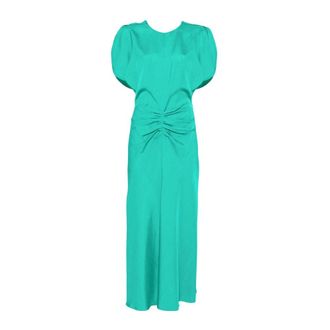 Victoria Beckham Femme, Robes, Vert, Taille: 36 FR Robe Verte avec Détails Plissés