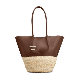Tod's Femme, Sacs, Brun, Taille: ONE Size &Eacute;l&eacute;gant Sac Shopper Marrone