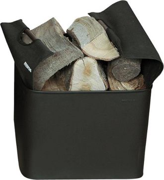Mors&oslash; Holzkasten - Holzkorb f&uuml;r Kaminholz, Feuerholzkorb aus Stahl, Morsoe Kaminkorb inkl. herausnehmbarem Brennholz-Tr&auml;ger aus robustem Polyester, 38 x 45 
