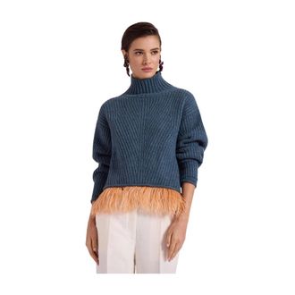 La DoubleJ High Kick Pullover - - Knitwear - Damen - Blau - XL