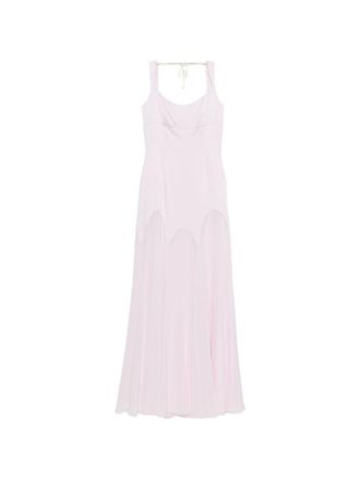 Alexander McQueen Womens Long Dress Pink Viscose
