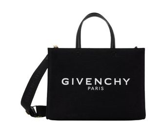 Givenchy Black Medium Canvas Shopper Tote Bag Size M