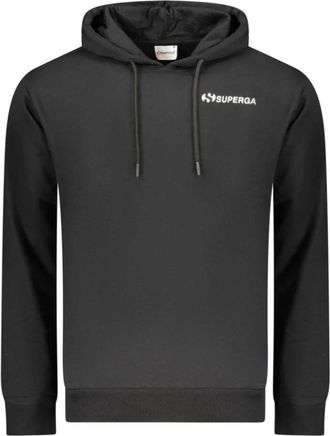 Superga Homme, Sweatshirts et sweats &agrave; capuche, Noir, Taille: M SweaT-shirt ras du cou en coton avec finitions c&ocirc;tel&eacute;es