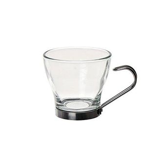 Excelsa Tasse Kaffee Glas und Griff aus Edelstahl, transparent