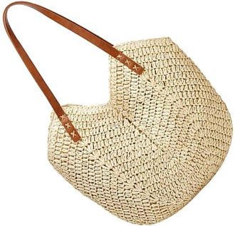 FOMIYES Paquet en Paille Tiss&eacute; Main pour Femme Paquet Bandouli&egrave;re Beige L&eacute;ger d&Eacute;t&eacute; pour Plage et Vacances Multifonction 2023
